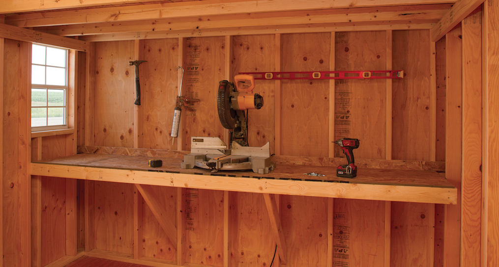 Shed workbench store